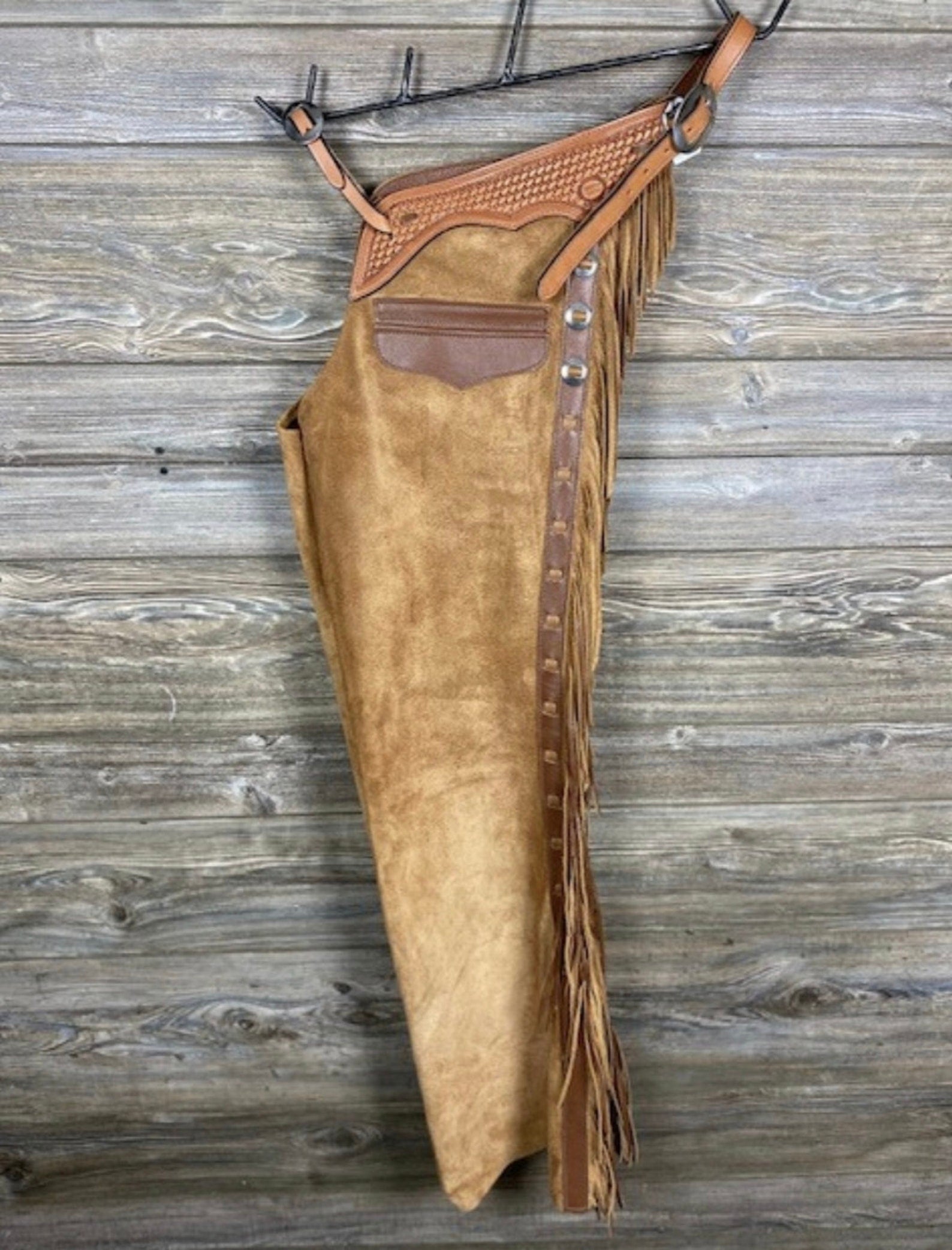 Handmade Leather Chap Suede Leather Fringes Style Western Leather ...